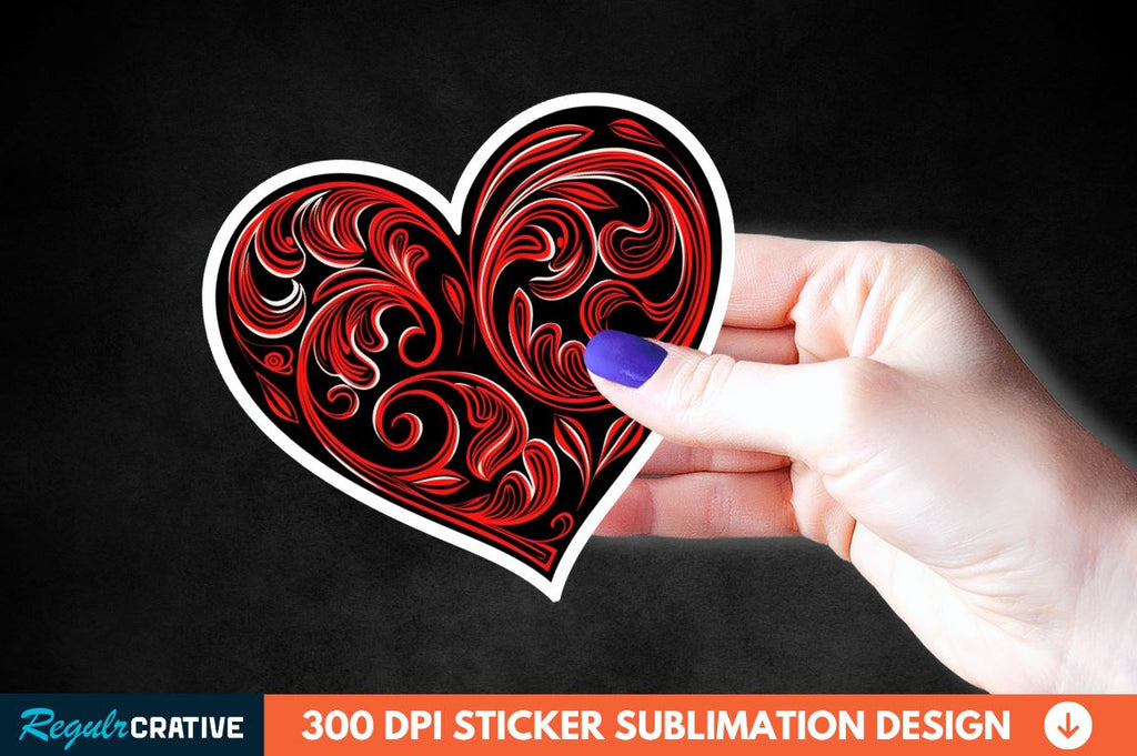 Valentines Day Heart Sticker Clipart - So Fontsy
