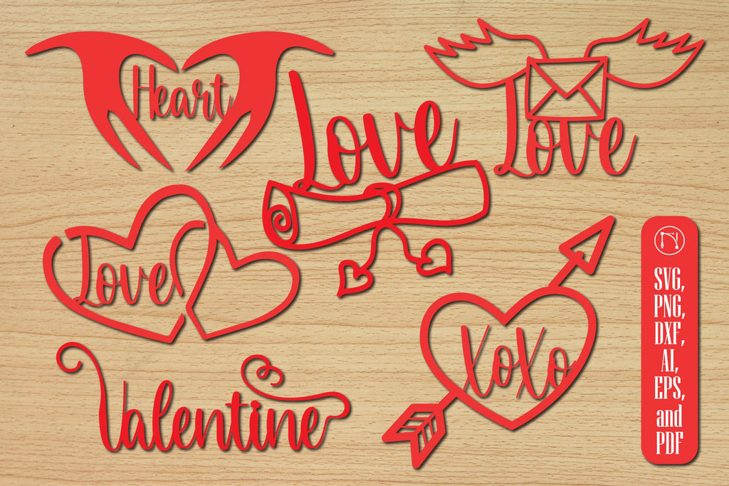Valentine's Day Word Art SVG Bundle, - So Fontsy