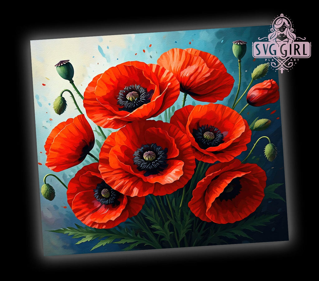 Veterans Day Tumbler, Patriotic Design, Red Poppies Art, 20oz ...