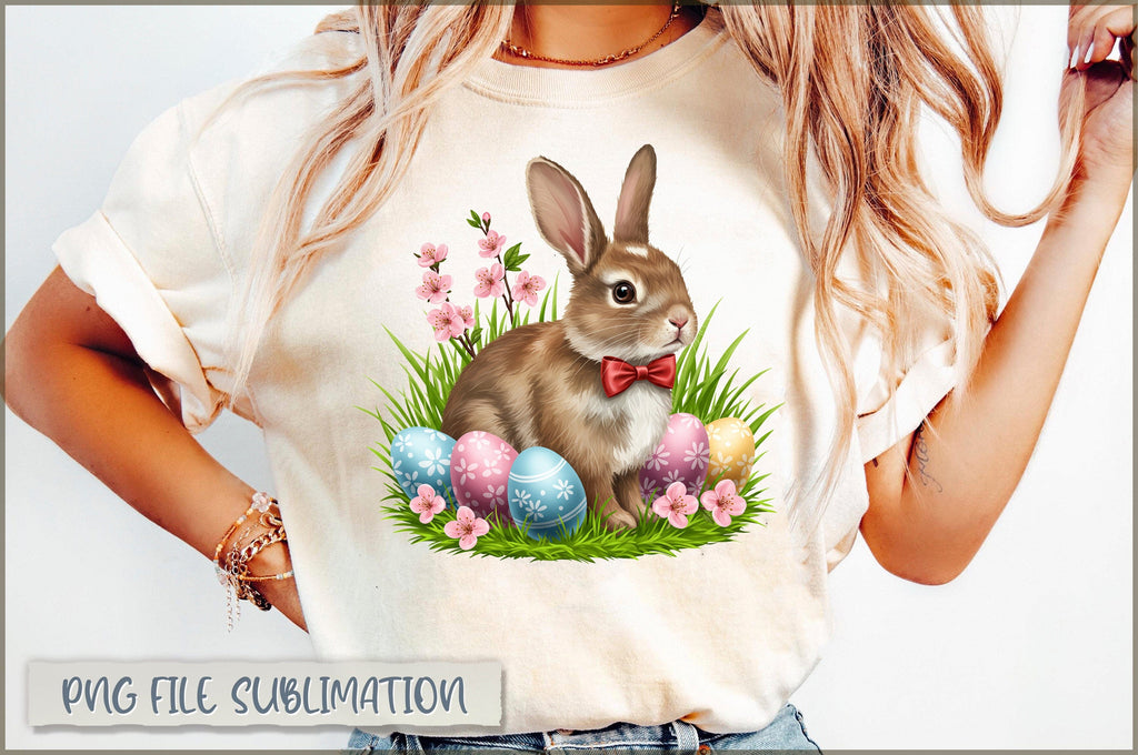 Vintage Easter Egg Rabbit Clipart PNG - So Fontsy