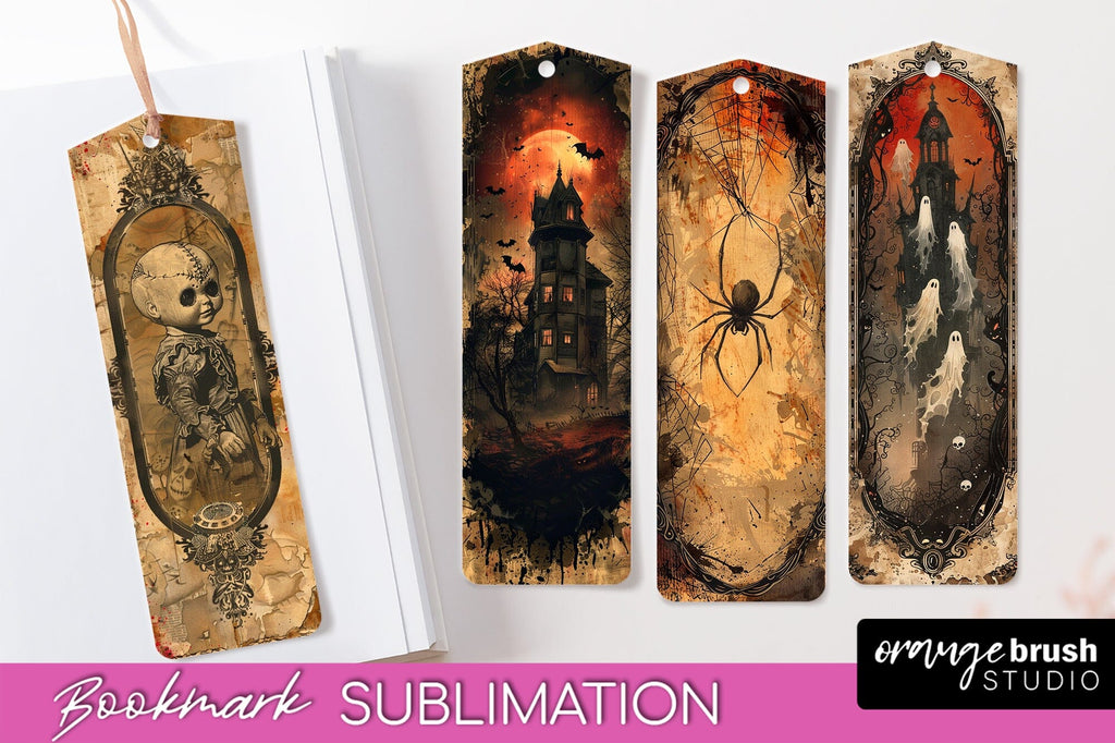 Vintage Halloween Bookmark - Printable Scrapbook Bookmarks - So Fontsy