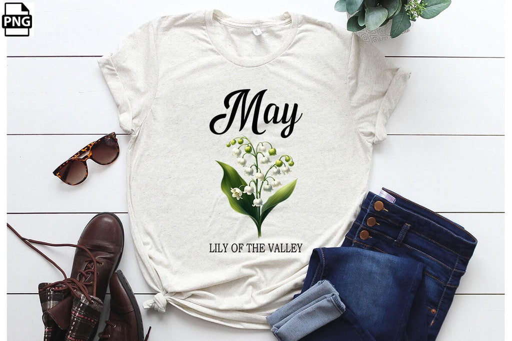 Watercolor Birth Month Flower May Lily Of The Valley Clipart Printable ...