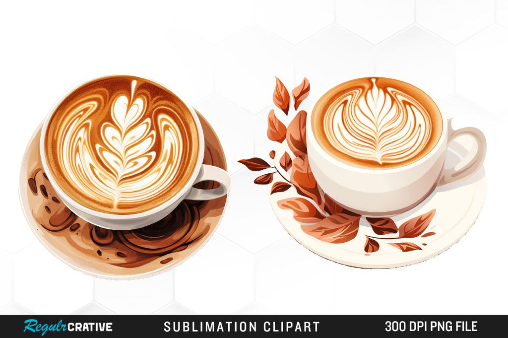 Watercolor Coffee Cup Clipart Bundle - So Fontsy