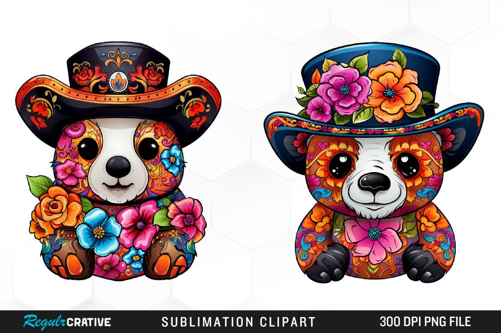 Watercolor Day Of The Dead Animals Collection Clipart Bundle - So Fontsy