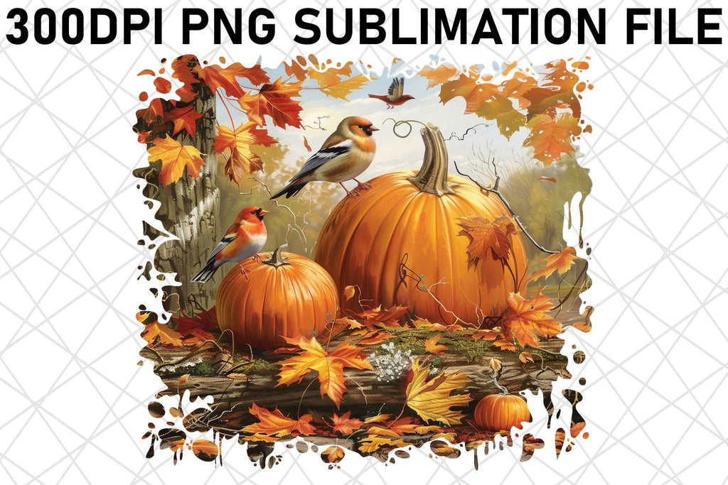 Watercolor Fall Print Scene Sublimation PNG - So Fontsy