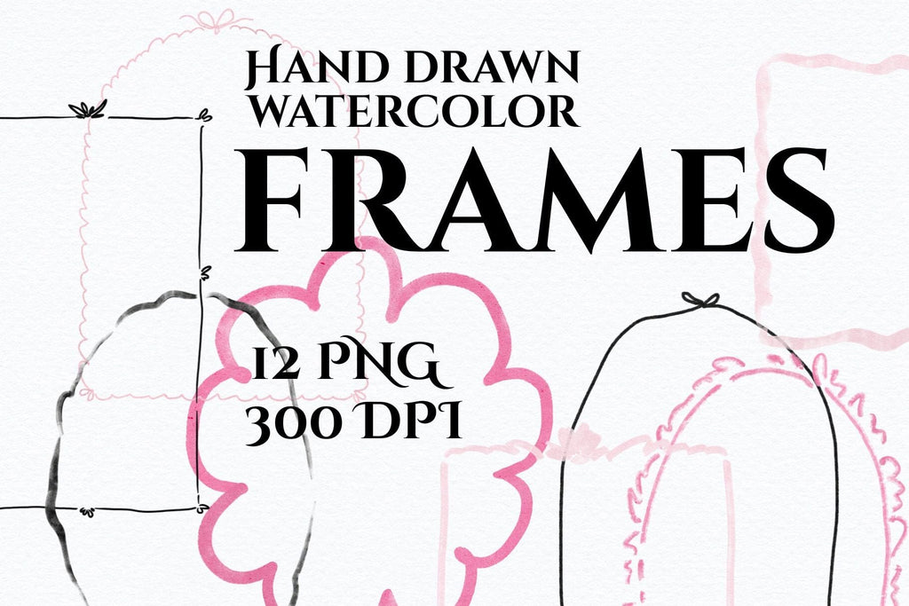Watercolor Frames PNG - So Fontsy