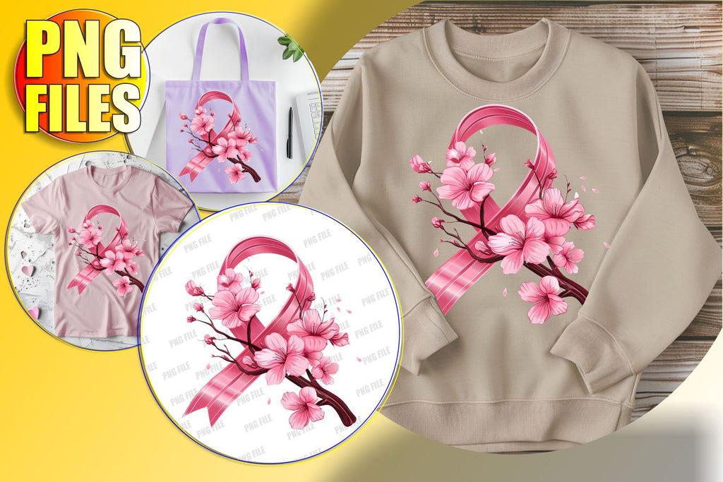 Watercolor Pink Ribbon Clipart Art - So Fontsy