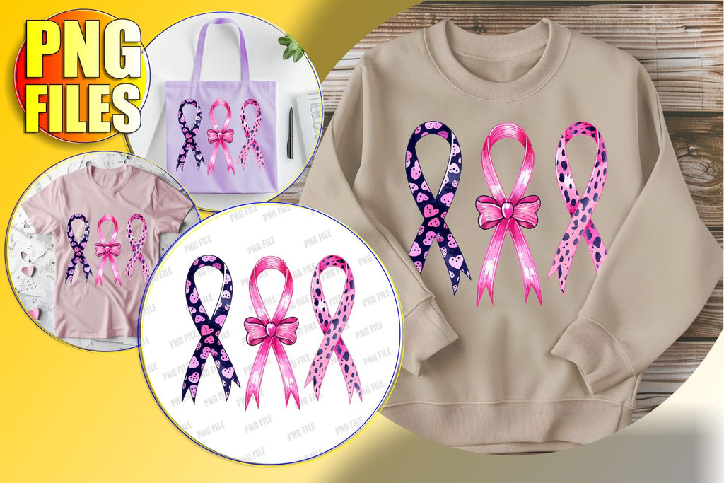 Watercolor Pink Ribbon PNG Clipart - So Fontsy