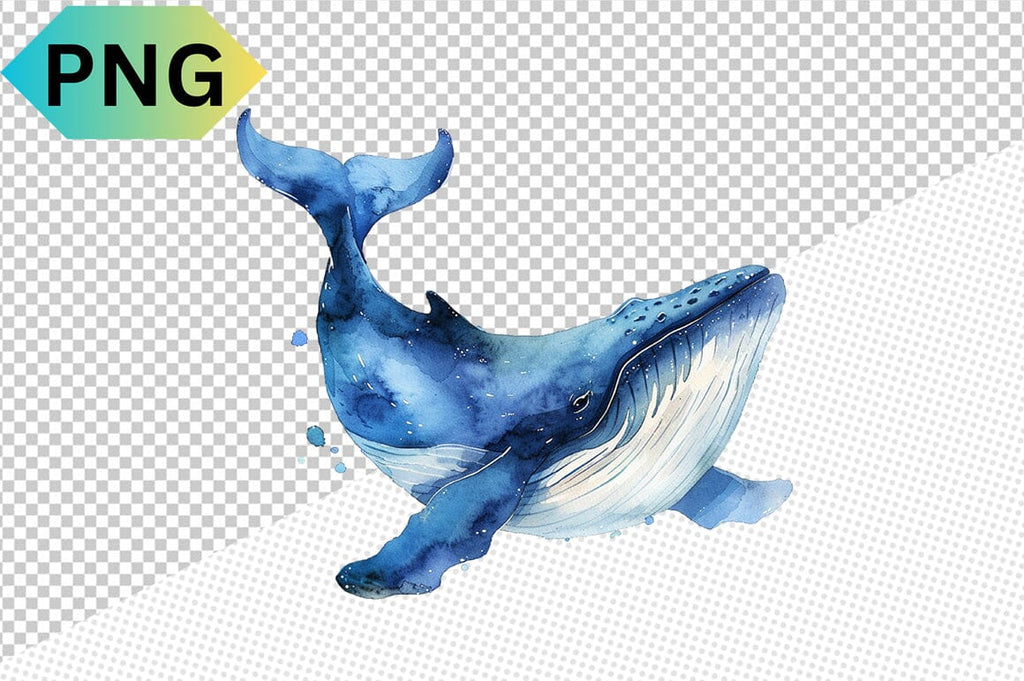 Watercolor Whales Clipart Bundle - So Fontsy