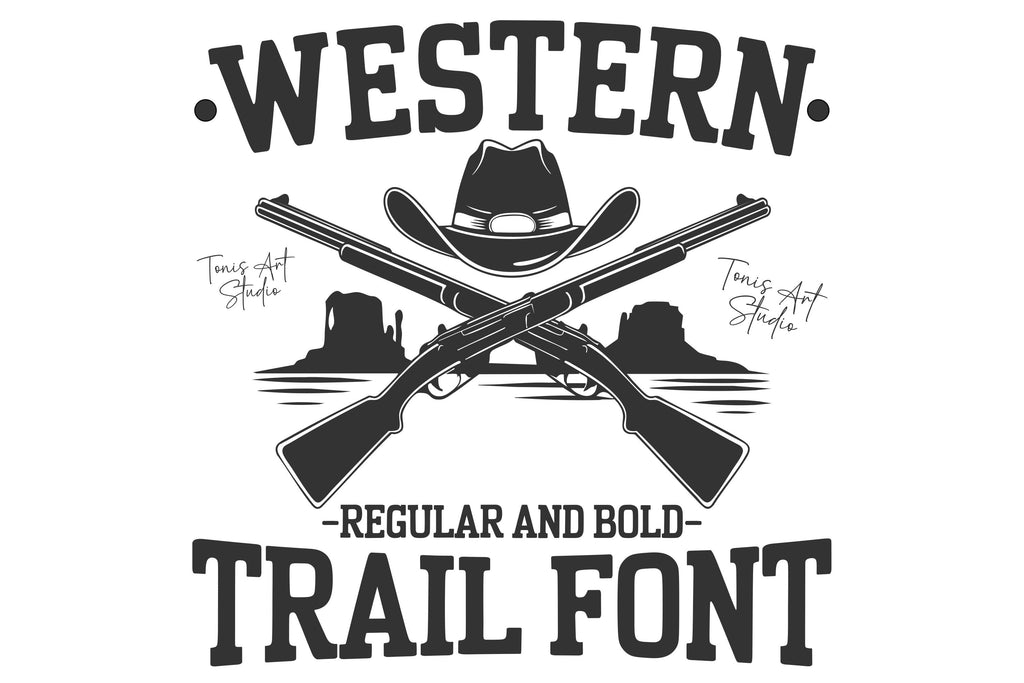 Western Trail Font Duo | Cowboy Rodeo & Wild West Typeface - So Fontsy