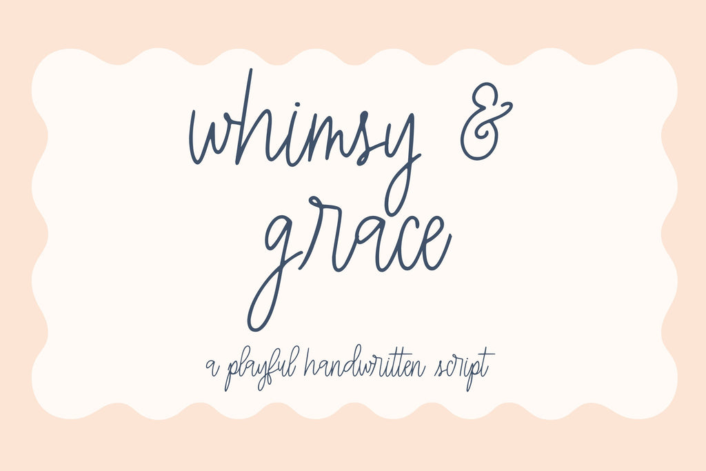 Whimsy & Grace, cute handwritten cursive font - So Fontsy