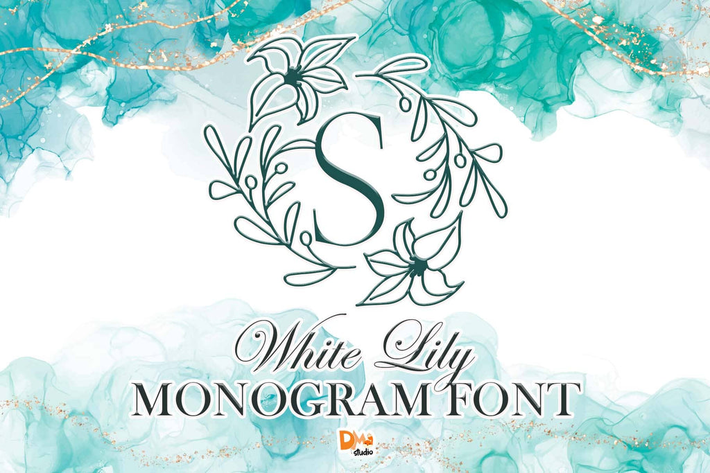 White Lily Monogram - So Fontsy