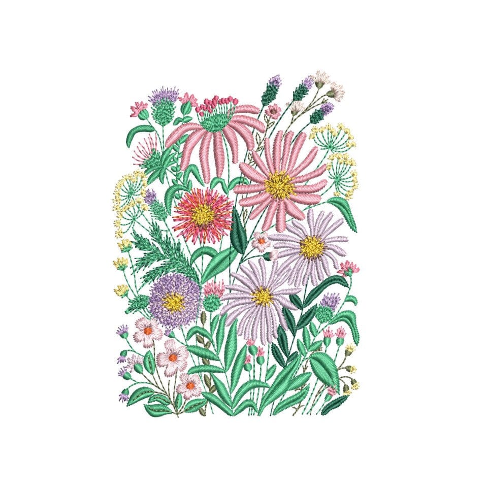 Wildflowers Machine Embroidery Design, 3 sizes, Instant Download - So ...