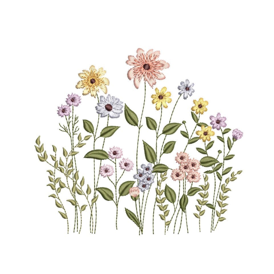 Wildflowers Machine Embroidery Design, 3 sizes, Instant Download - So ...
