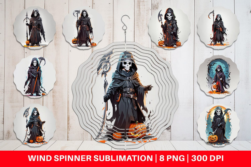 Wind Spinner Halloween Grim Reaper - So Fontsy