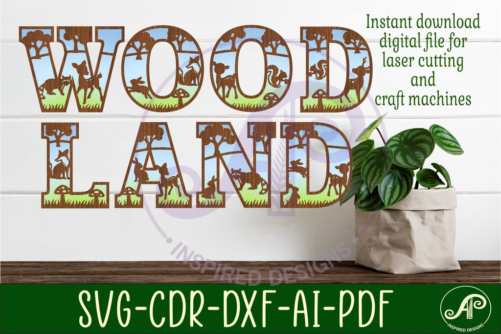 Woodland animal alphabet set. 2 layer 49 letters. - So Fontsy