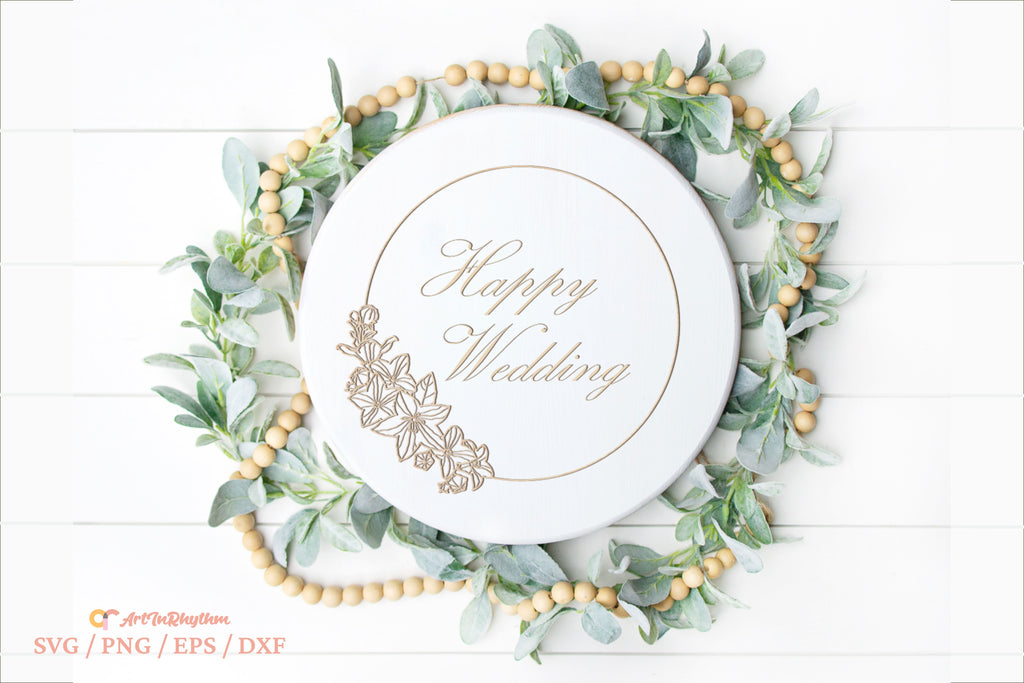 Wreath Svg, Circle Monogram Frame Svg, Floral Frame Svg, Balloon Flower Svg - So Fontsy