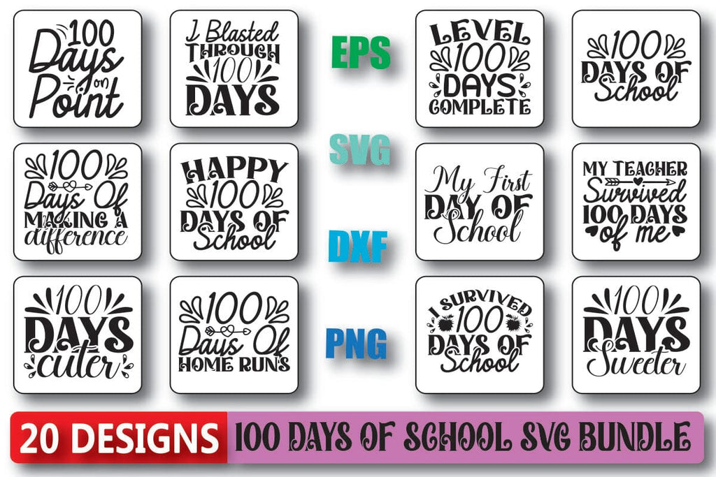 100 Days Of School Svg bundle - So Fontsy