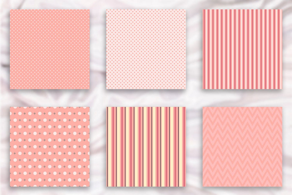 12 Pastel Pink Digital Papers - So Fontsy