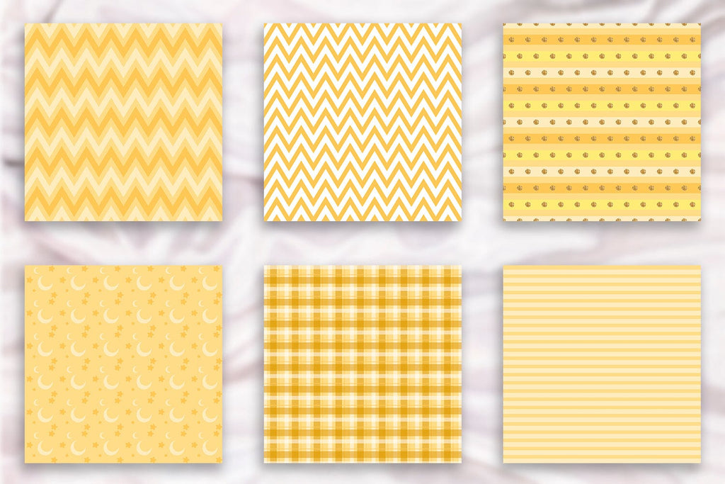 12 Pastel Yellow Digital Papers - So Fontsy
