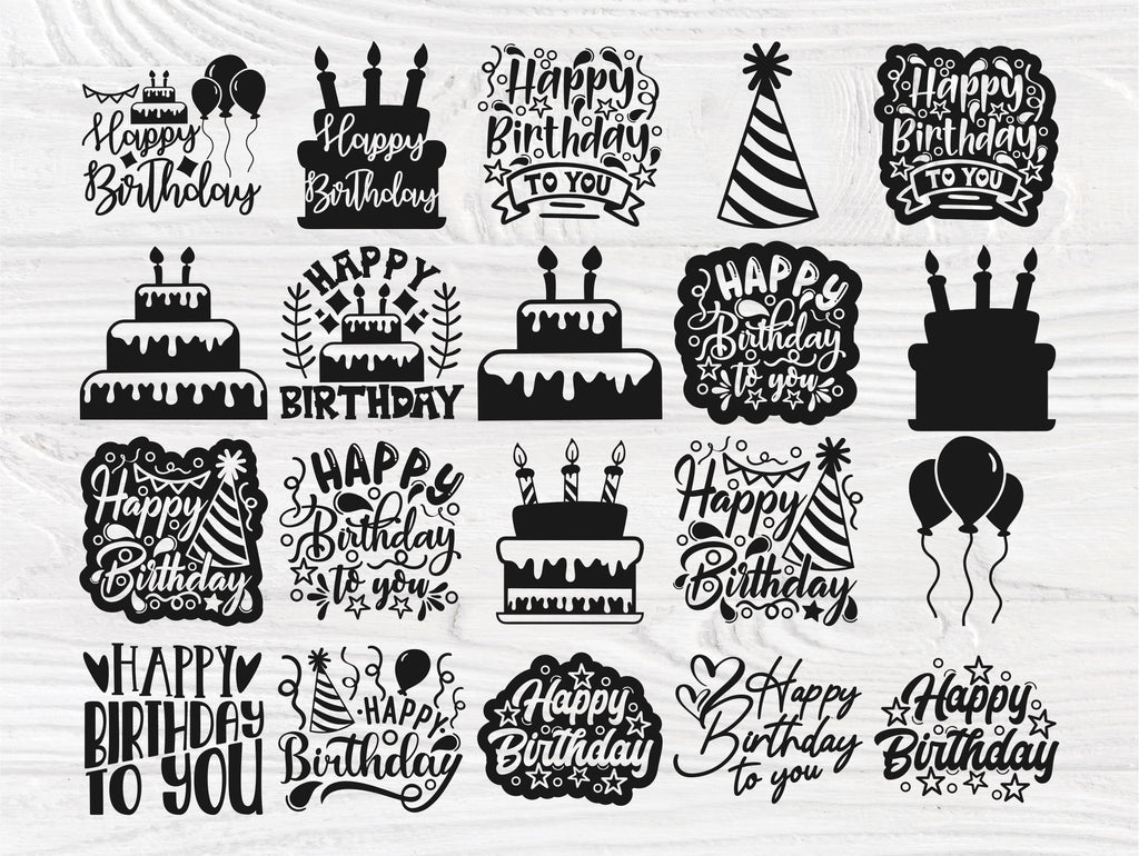 20 Happy birthday SVG Files for Cricut Silhouette - So Fontsy