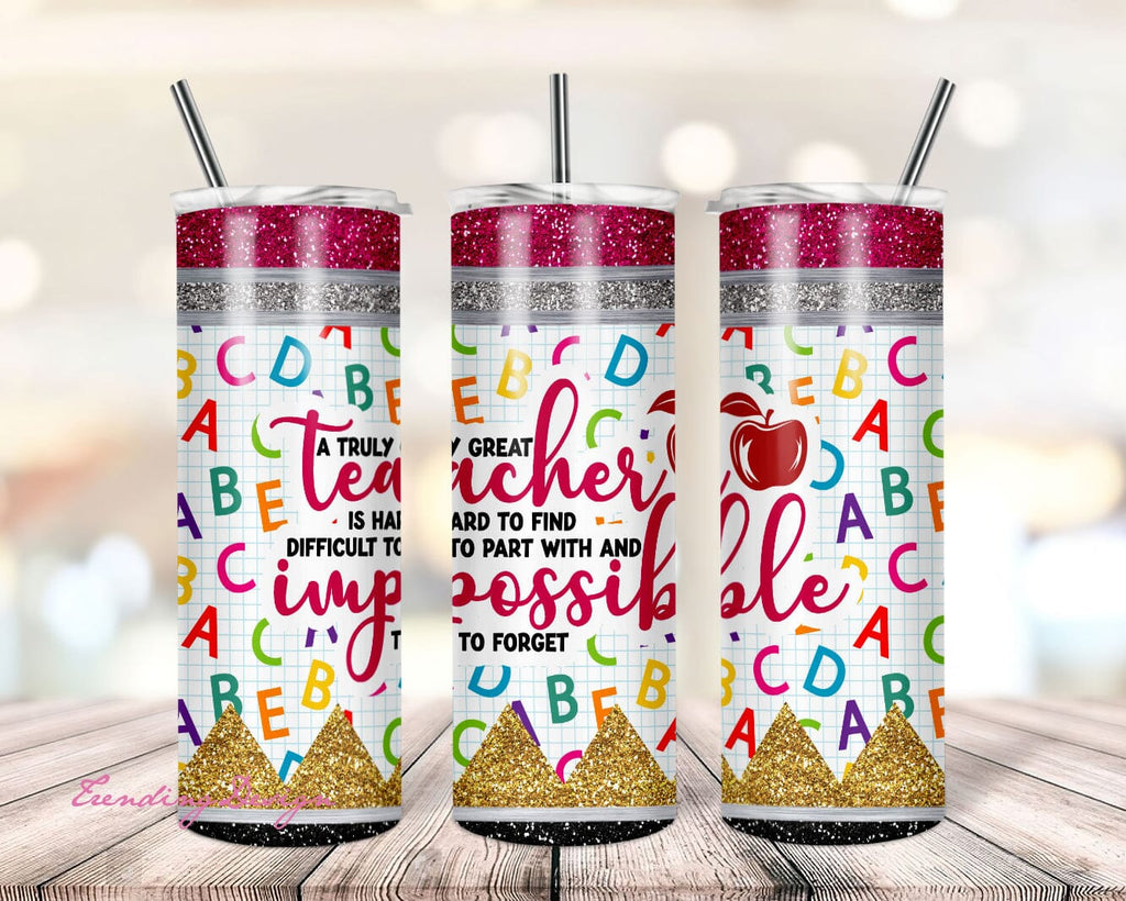 20 oz Skinny Tumbler Rainbow Pencils Teacher Tumbler Crayons Teacher ...