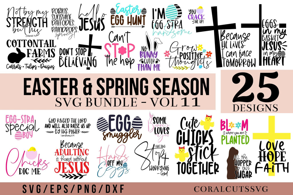 25 Easter & Spring Season SVG Bundle - So Fontsy