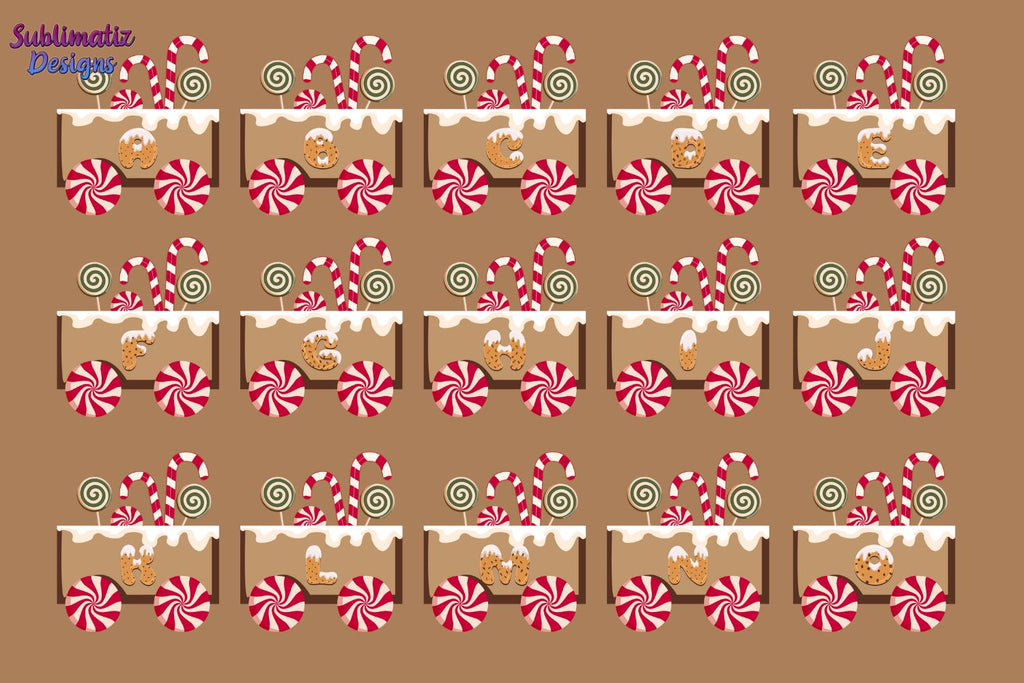33 Clipart Gingerbread Christmas Train Bundle – Alphabet - So Fontsy