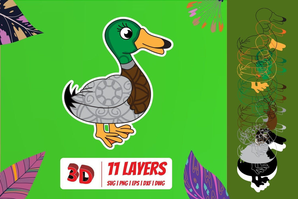 3D Duck SVG Cut File - So Fontsy