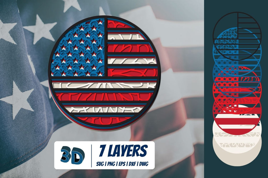 3D Independance Day SVG - So Fontsy
