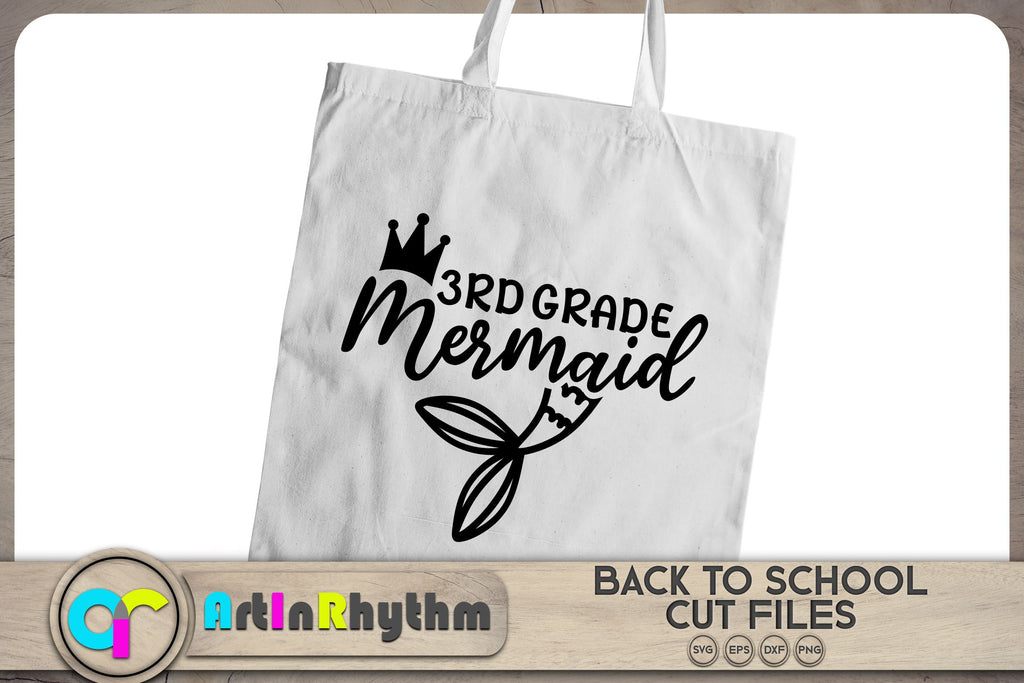 3rd grade mermaid SVG / Back to school SVG - So Fontsy