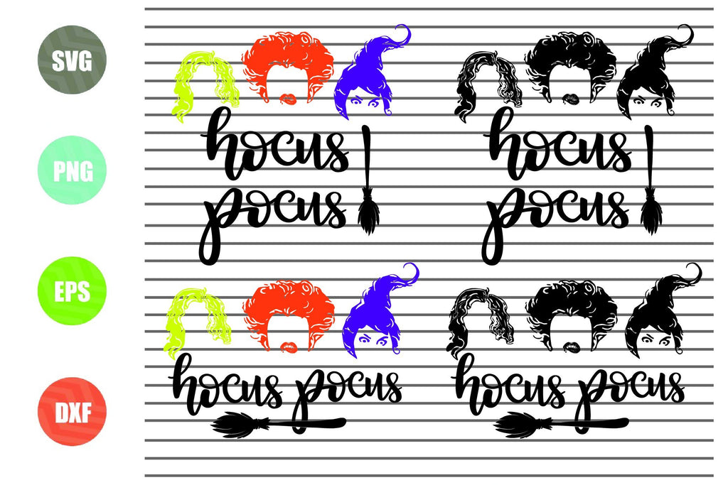 4 Styles Hocus Pocus Svg - Halloween SVG PNG DXF EPS Cut Files - So Fontsy