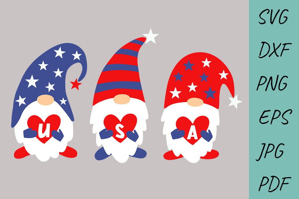 4th of July Gnomes, Patriotic Gnomes, Independence Day - So Fontsy