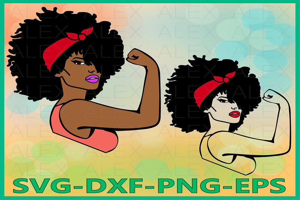 Afro Woman svg, Rosie the riveter - So Fontsy