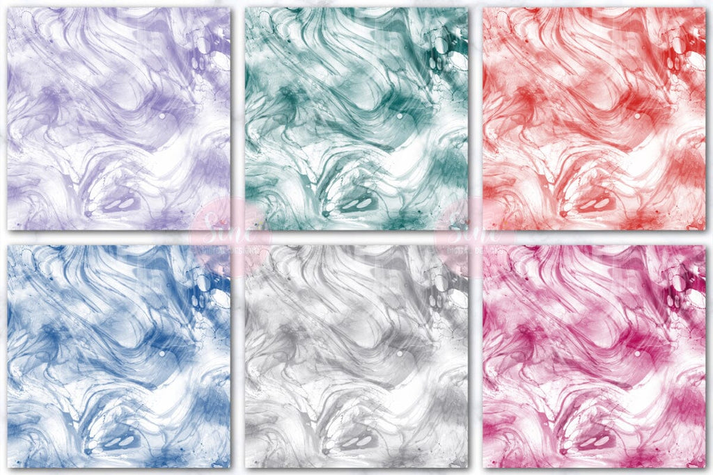 Alcohol Ink Marble Digital Papers Backgrounds Pack - So Fontsy
