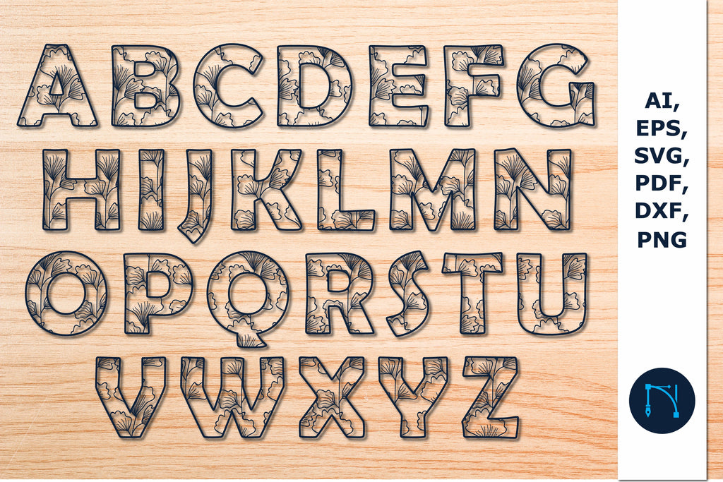 alphabet a-z laser/paper cut svg bundle - So Fontsy