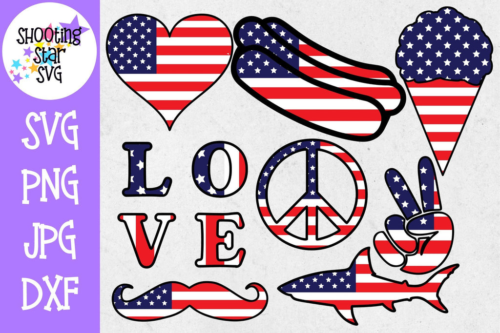 American Flag - Fourth of July SVG Bundle - 20 designs! - So Fontsy