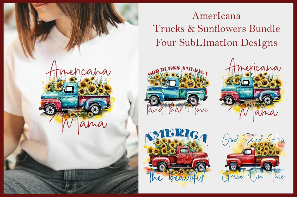 Americana Trucks Sublimation Bundle - So Fontsy