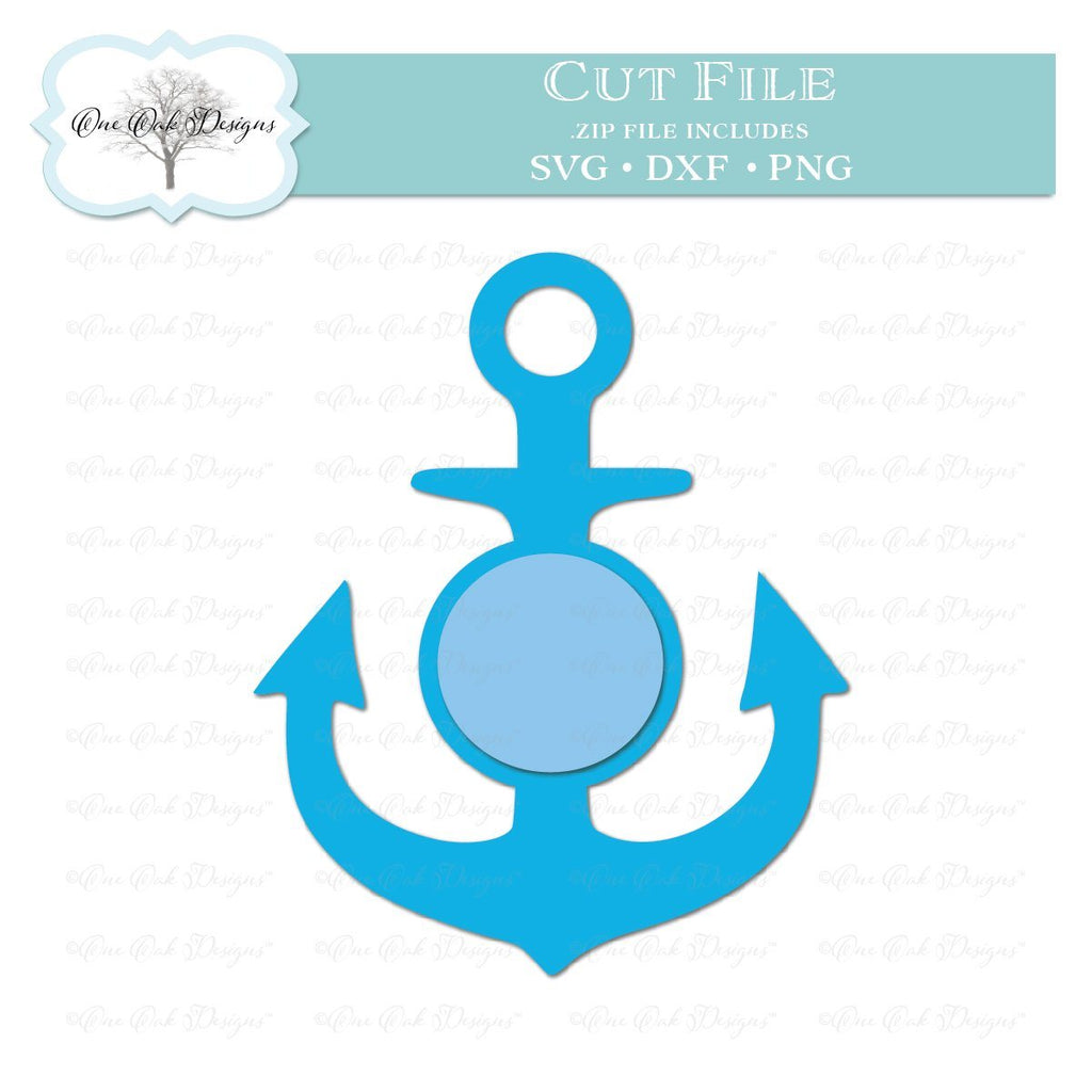 Anchor Circle Monogram Frame - So Fontsy