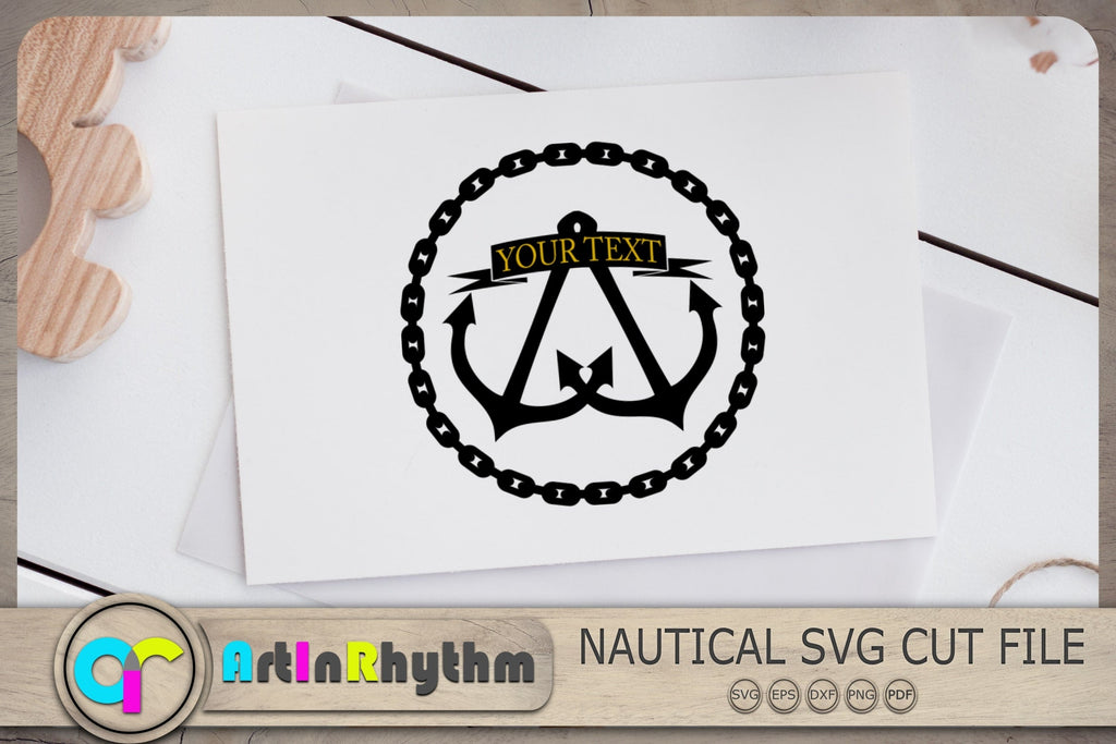 Anchor Monogram Svg, Anchor Svg, Nautical Svg - So Fontsy