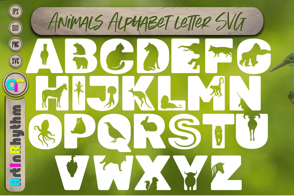 Animals Alphabet Letter, Jungle Font Svg - So Fontsy