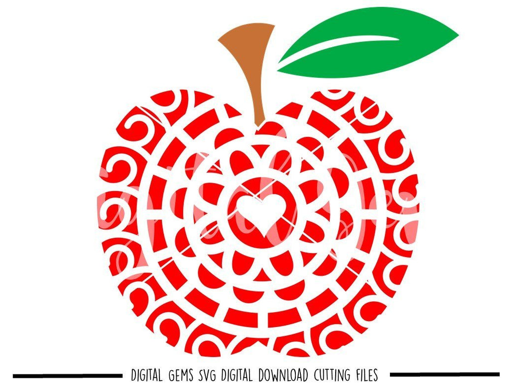 Apple SVG / DXF / EPS / PNG file - So Fontsy