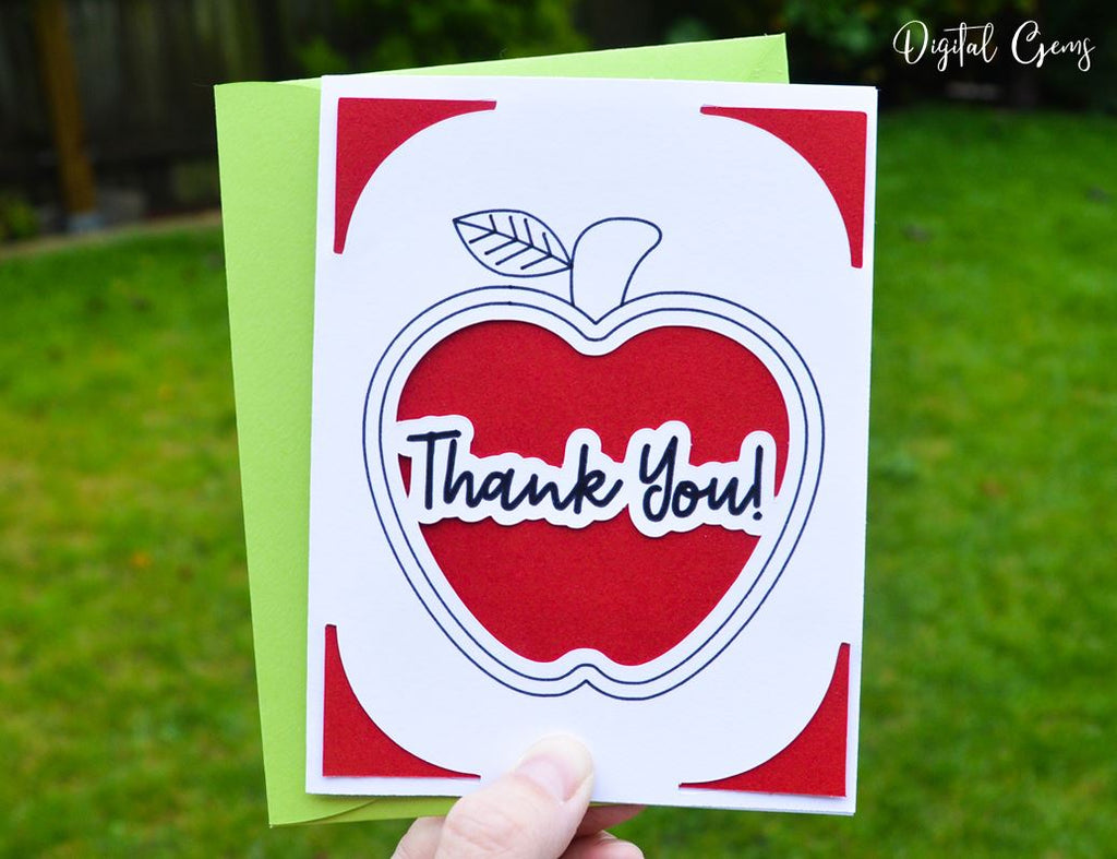 Apple, Thank you teacher card designs. - So Fontsy