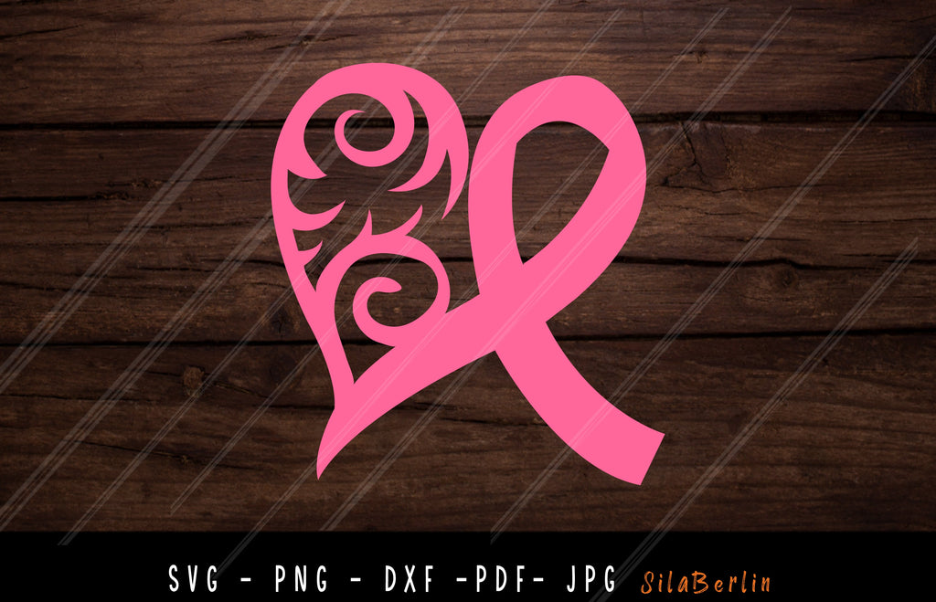 Awareness Pink Heart SVG, Breast Cancer Svg, Pink Ribbon Png, Breast C ...