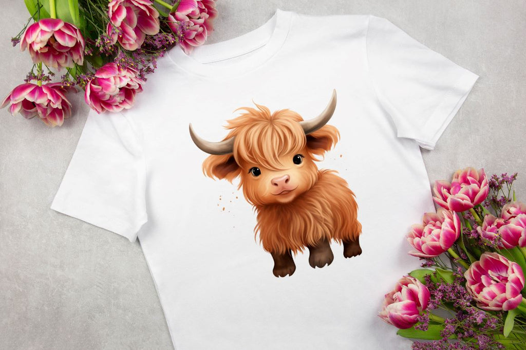 Baby Highland Cow Illustrations Clipart Bundle - So Fontsy