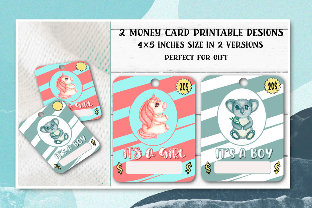 Baby Money card. Baby Shower Money card Gift PNG. - So Fontsy