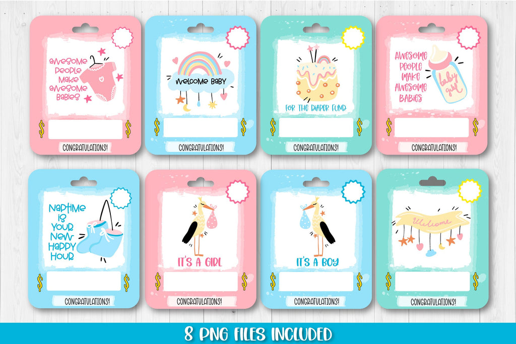 Baby Shower Money Card PNG Designs | Printable Baby Gift - So Fontsy