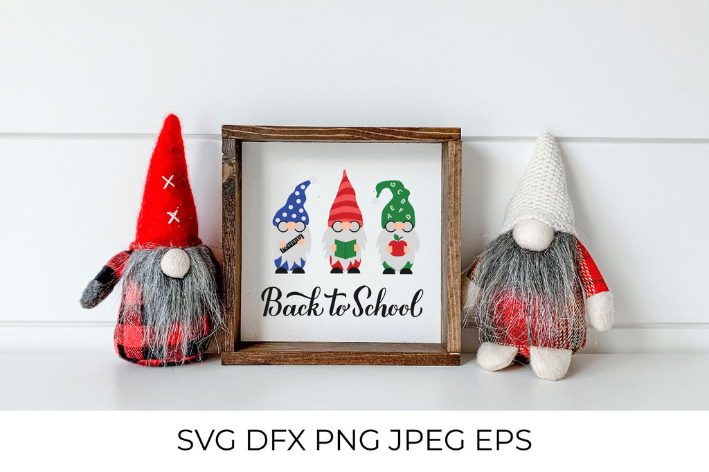 Back to School gnomes SVG. Gnome student - So Fontsy
