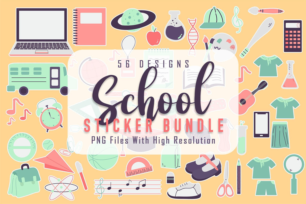 Back To School Sticker Bundle - So Fontsy