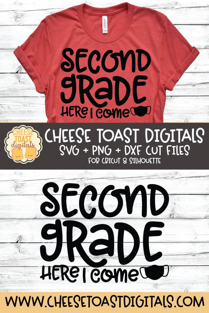 Back To School SVG | Second Grade Here I Come - Mask Design - So Fontsy